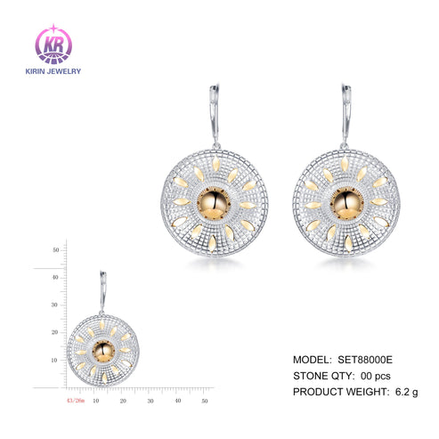 925 silver earrings with 2-tone plating rhodium and 14K gold SET88000E ...
