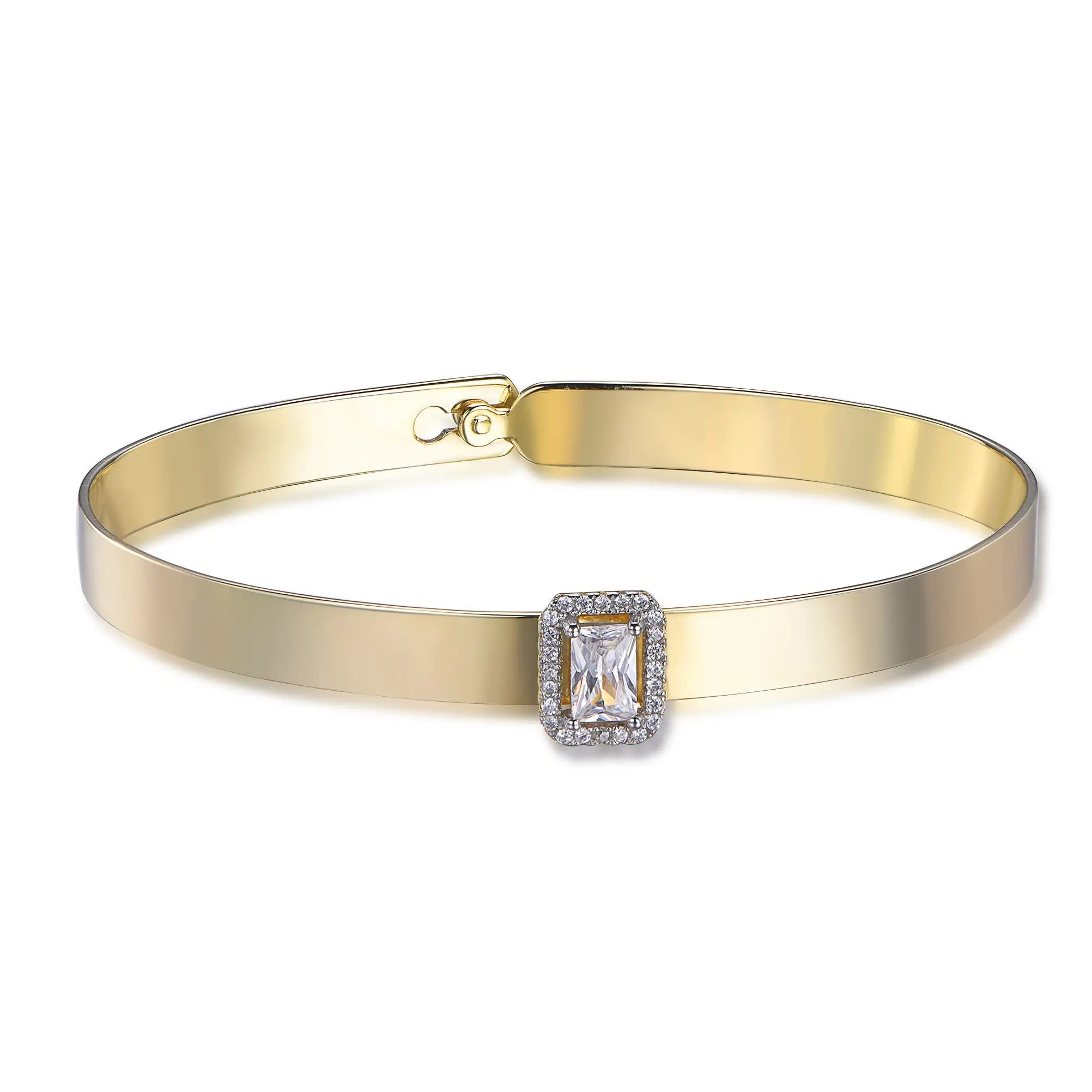 Wholesale 925 Silver Gold Plated Cubic Zircon Open Cuff Bangle – Kirin ...
